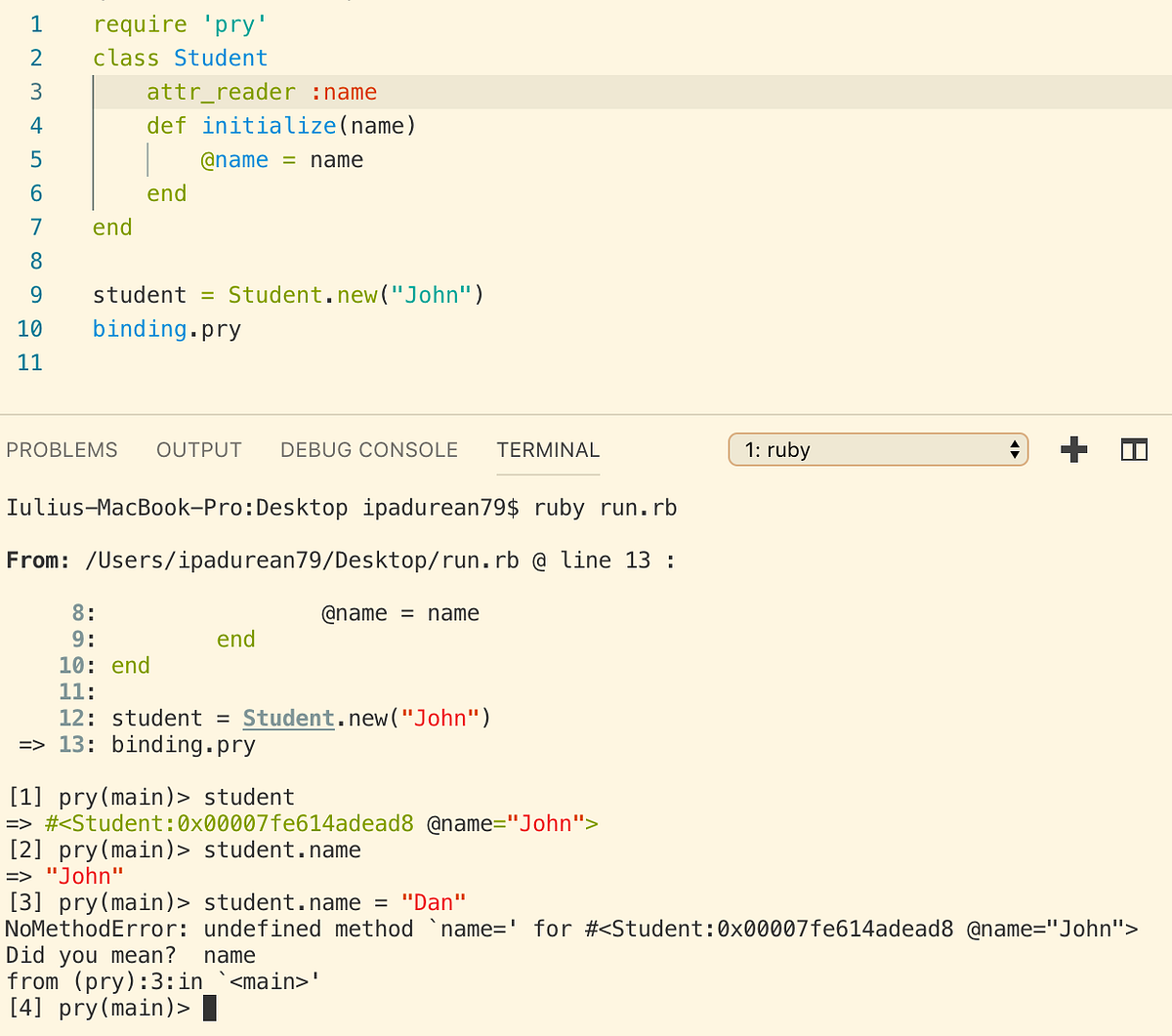 Setters and getters in Ruby. What is the difference of having a… | by ...