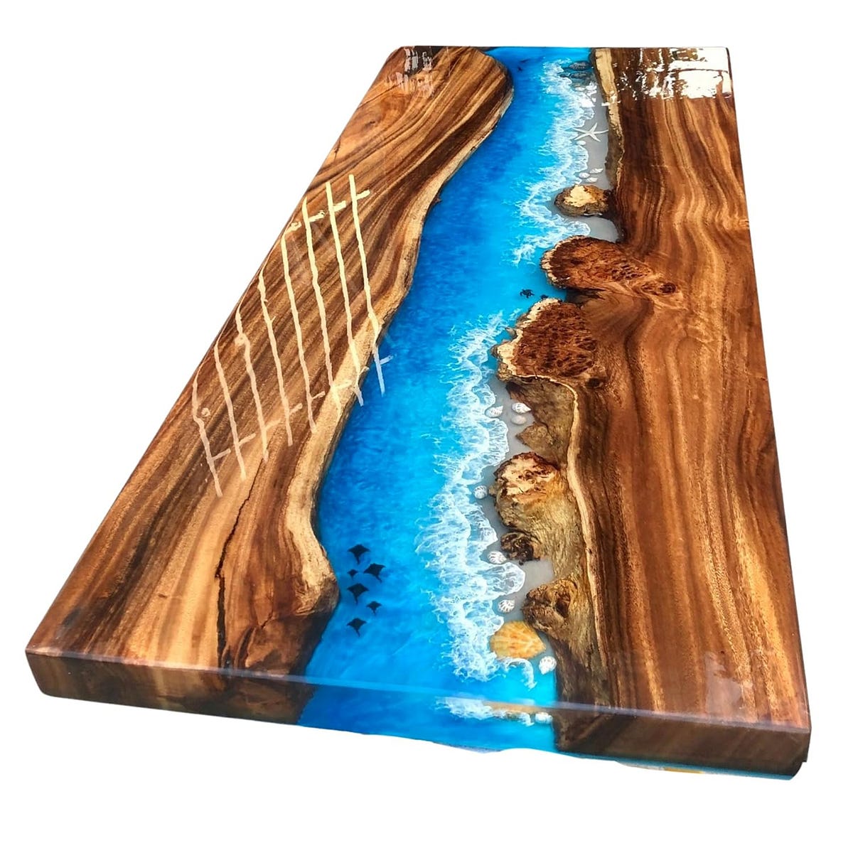 Live Edge Ocean Epoxy Resin River Table (50x100 inch)Introduction ...