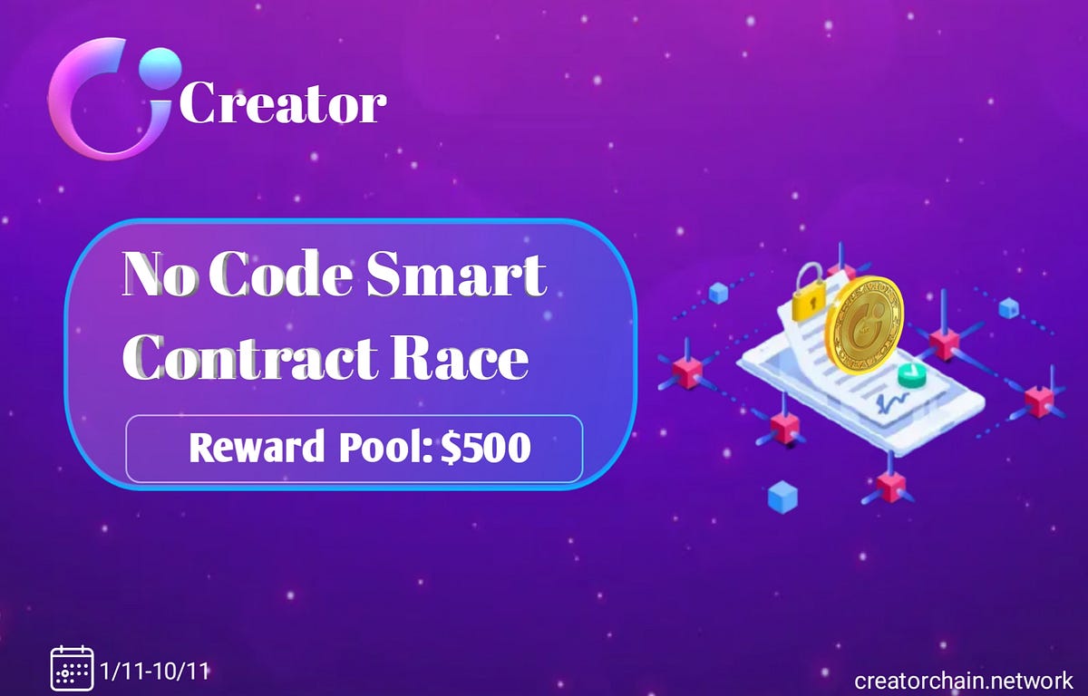 @CreatorCTR' is happy to announce the No Code Smart Contract (SC) Race ...