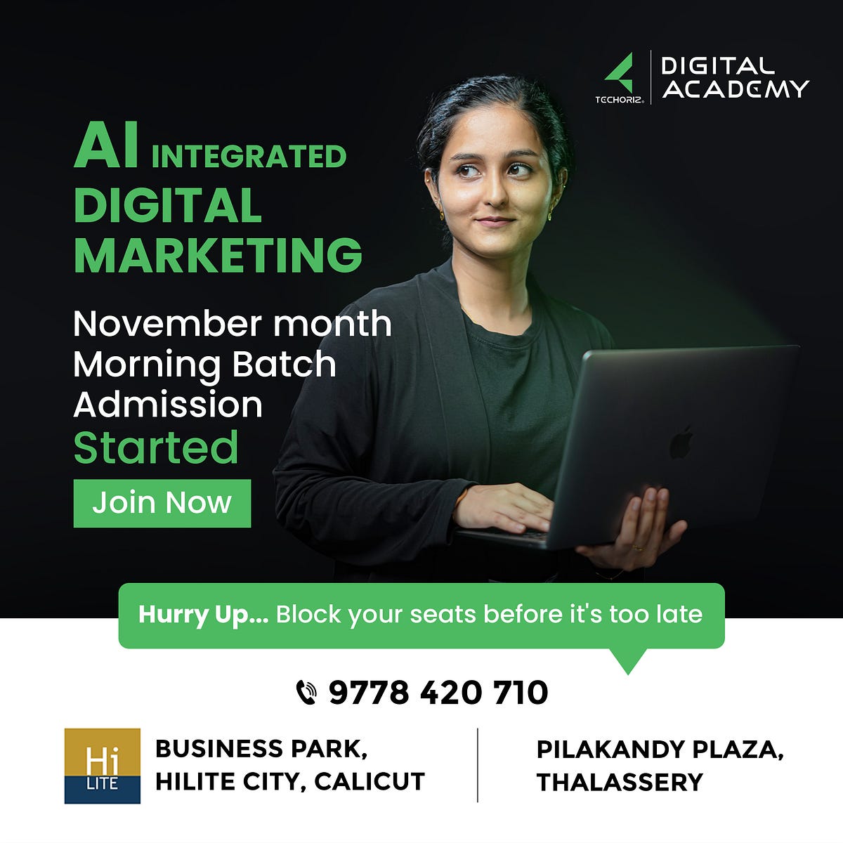 AI Integrated Digital Marketing November month morning batch admission started — Techoriz ...