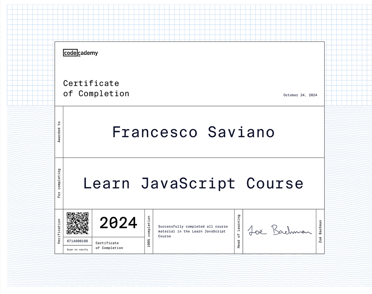 A New Milestone: Mastering the Basics of JavaScript | by Francesco Saviano | Oct, 2024 | Medium