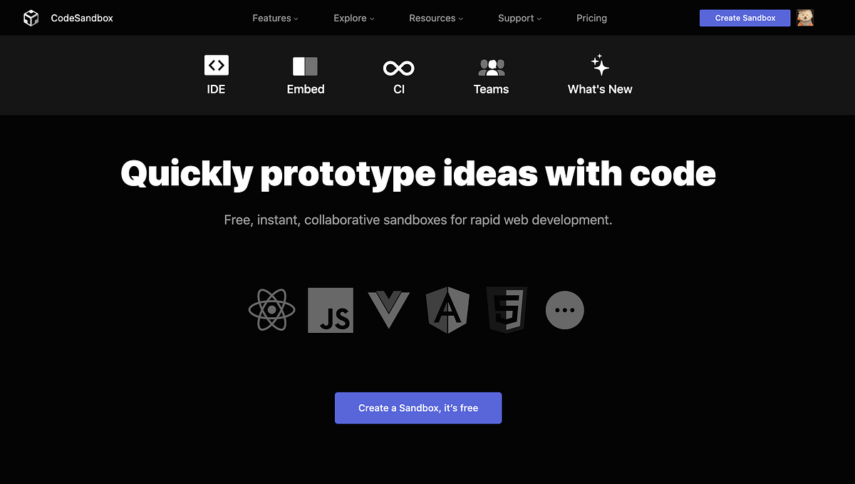 CodeSandbox 활용하기. 프런트엔드 개발자를 위한 CodeSandbox CLI, API 활용방법 | by 한정(Han ...