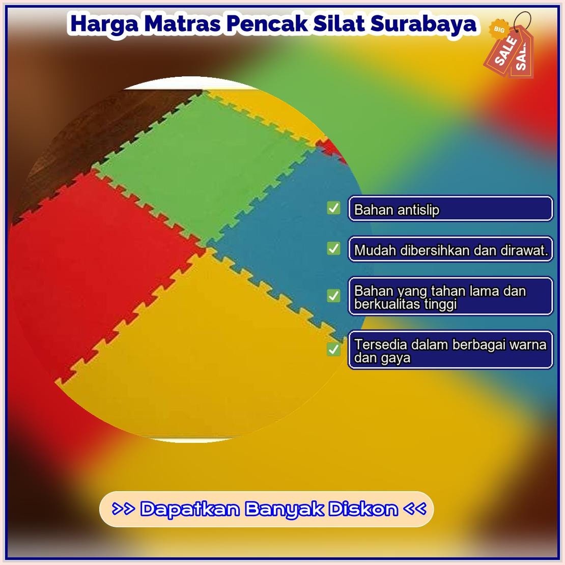 Harga Matras Pencak Silat Surabaya - Matras Puzzle Tebal - Medium