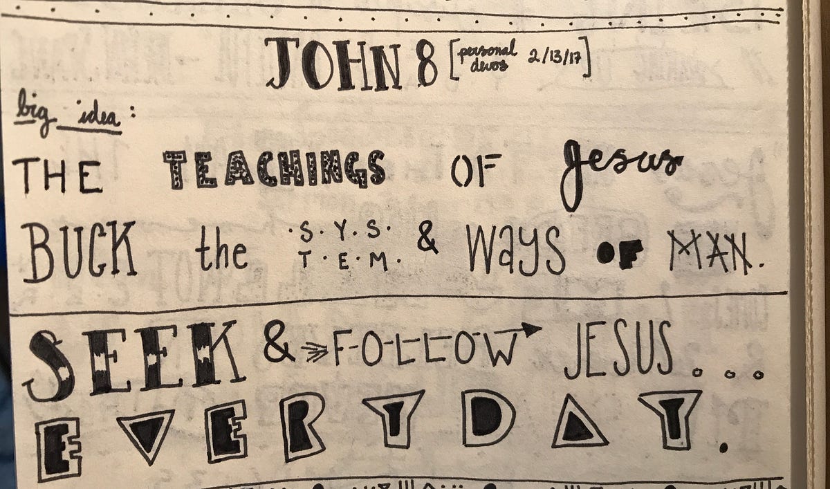 Sketchbook Devotional — John 8. The Ways of Jesus | by Matthew Doering | Medium