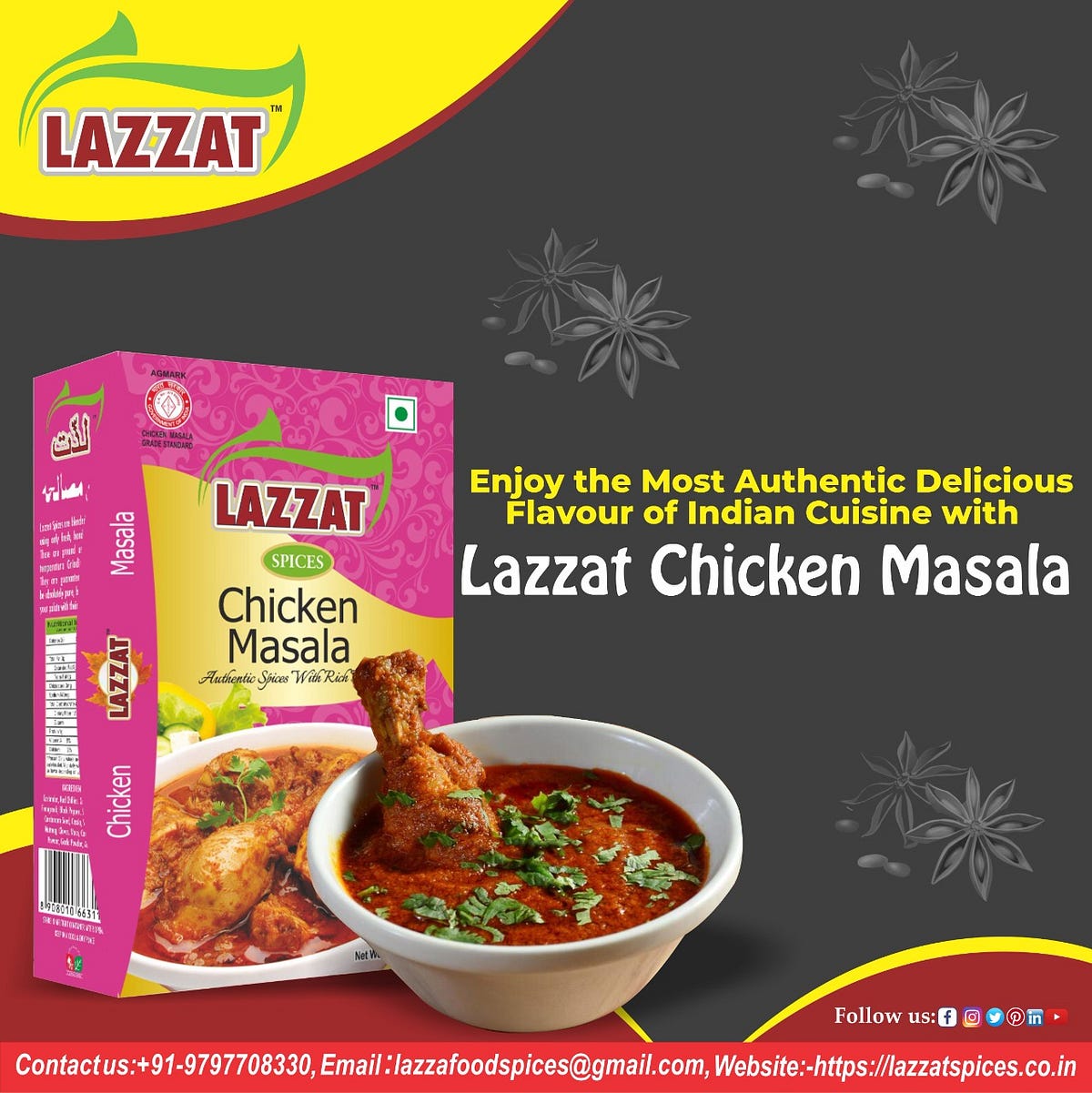 Buy Chicken masala in Jammu & Kashmir | Lazzat Spices - LazzatSpices ...