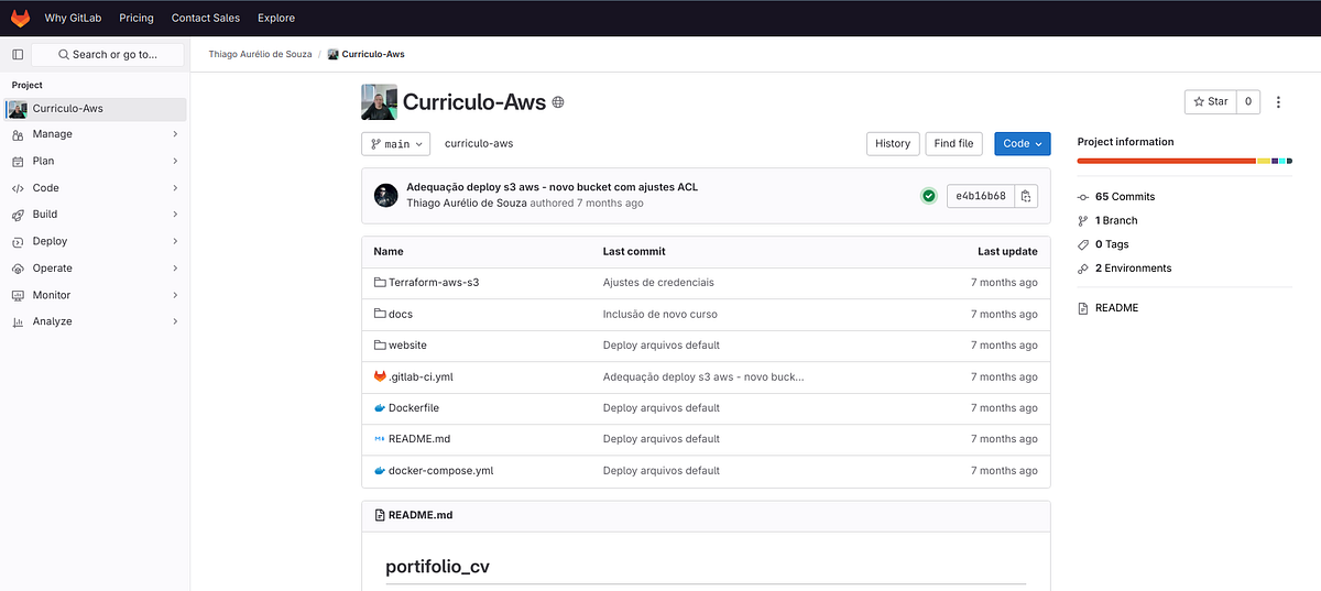Deploy Automatizado de site na AWS com GitLab CI/CD - Thiago Aurélio - Medium