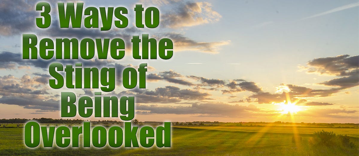 3 Ways to Remove the Sting of Being Overlooked | by Eric S. Gale | Medium