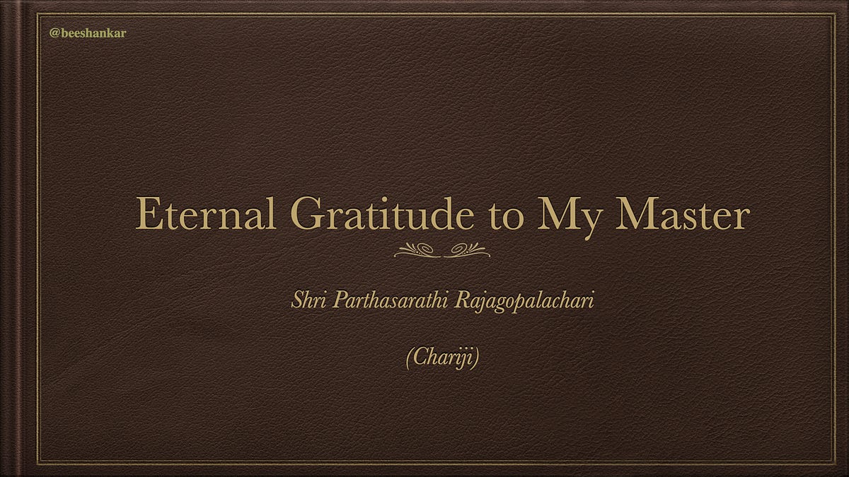 Eternal Gratitude to My Master. Dear Readers, On 19th July, I completed ...
