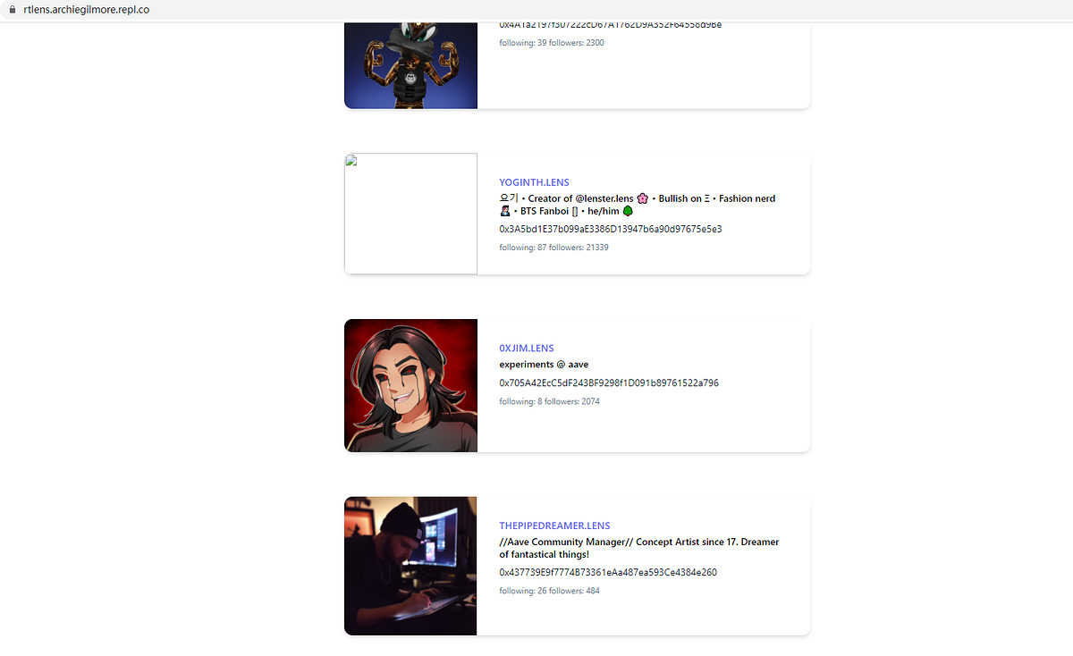Week10 challenge Website https://rtlens.archiegilmore.repl.co/ Replit: https://replit.com ...