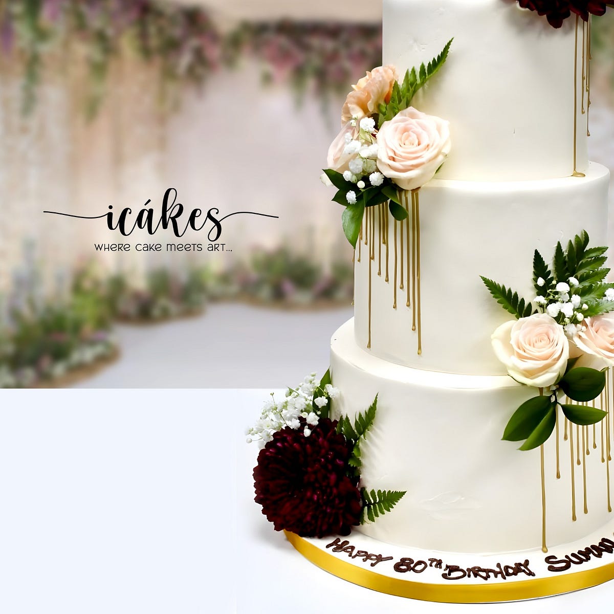 Floral cake - Icakeslondon - Medium