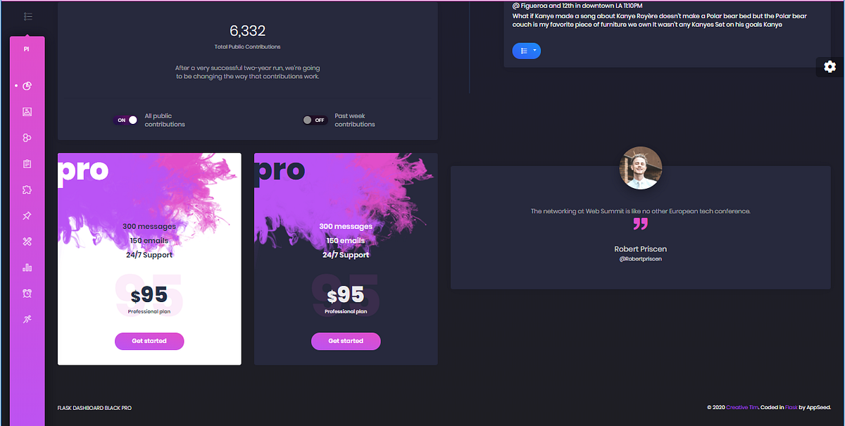Flask Dashboard Black PRO— Designed by Creative-Tim, coded by AppSeed ...
