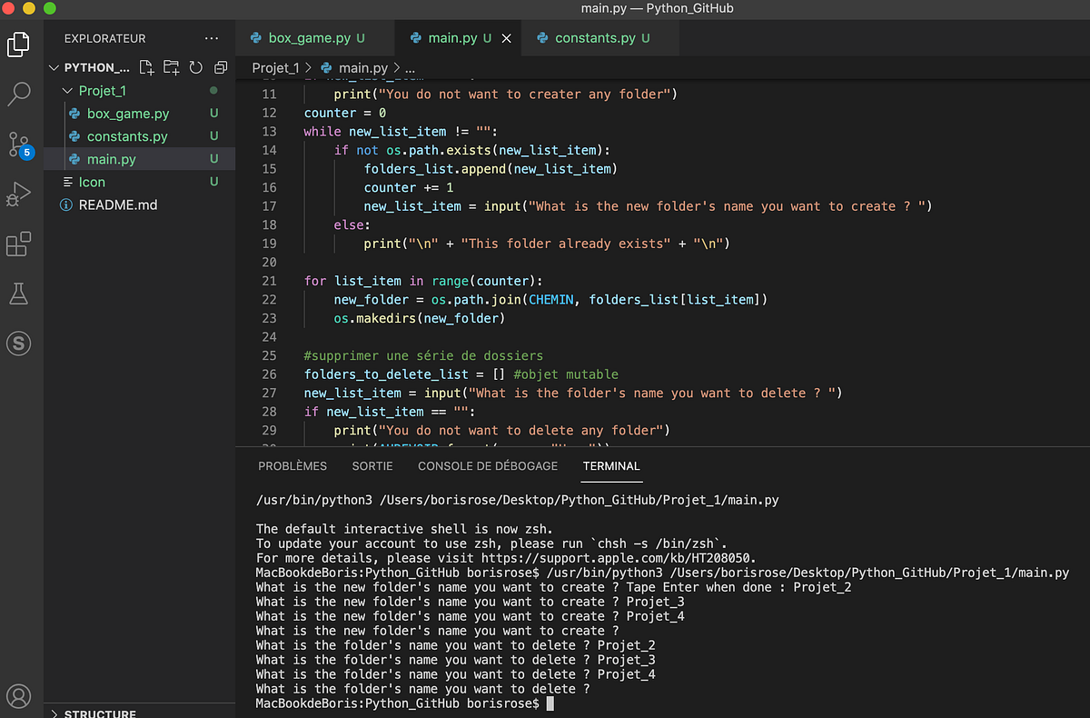 Module os de Python: Une application avec les listes - Boris Rose - Medium