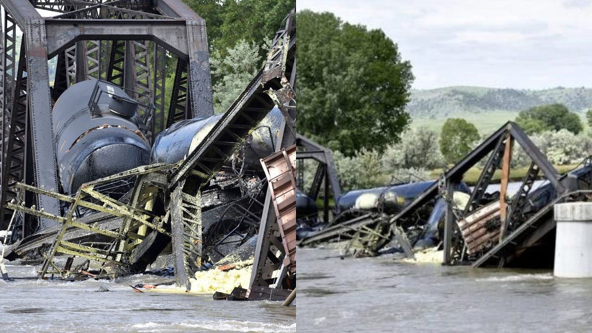 cleanup of a Montana railway disaster and Yellowstone River bridge ...