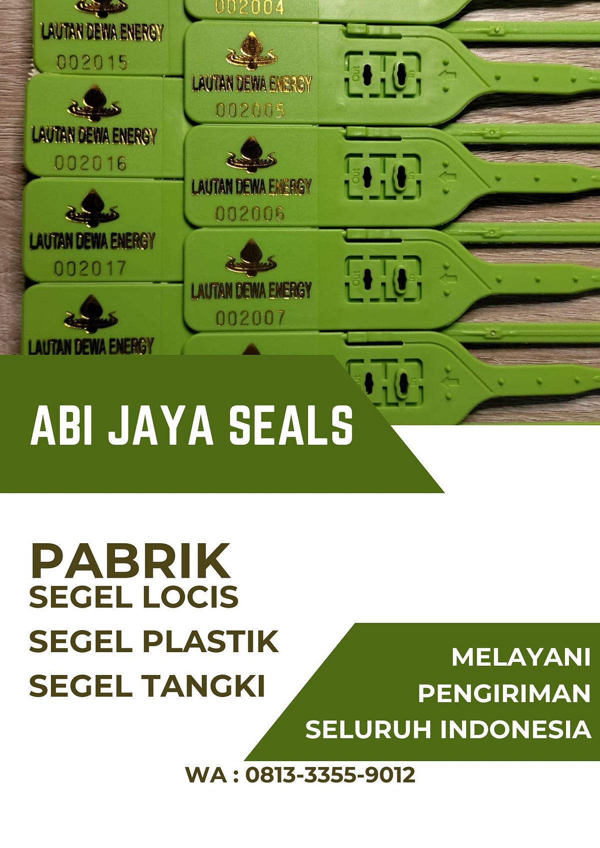 WA : 0813–3355–9012 Pabrik Jual Toko Segel Plastik Locis Tangki ...