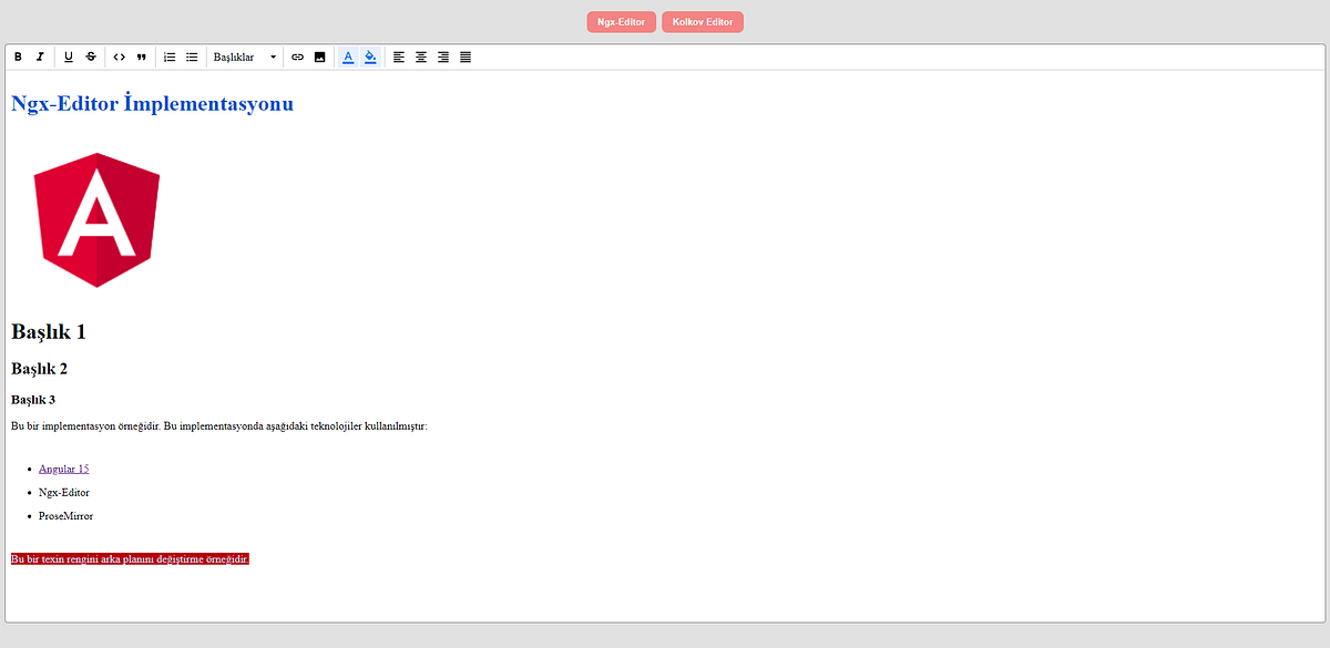 Angular 15 ile Text Editor İmplementasyonu — 1 (Ngx-Editor) | by Yunus Emre Gündüz | Medium