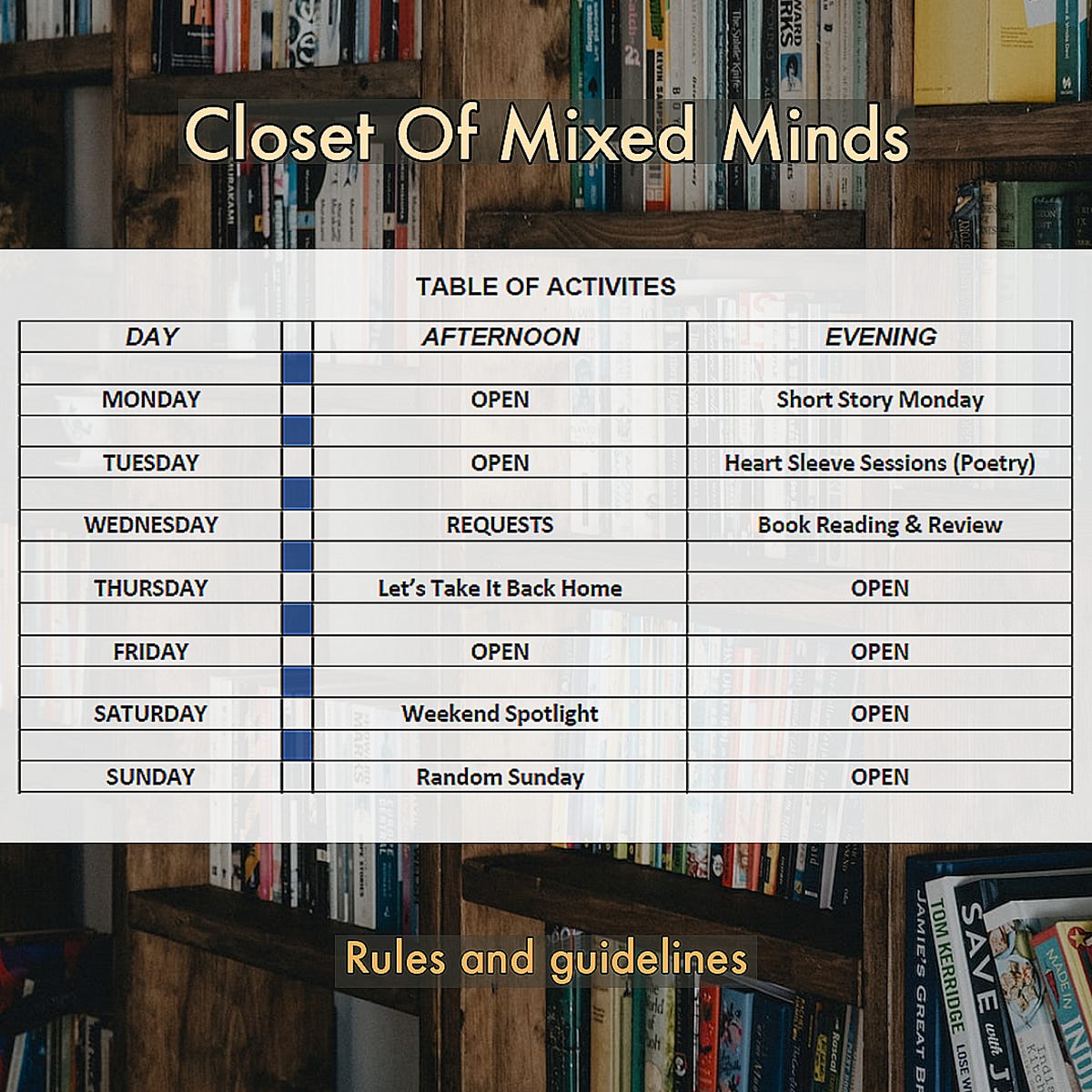 Closet OF Mixed Minds Guidelines. Welcome to the Closet of Mixed Minds ...