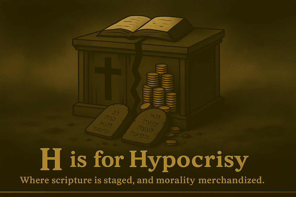 🕯️Day 8 - H is for Hypocrisy. Where scripture is staged, and morality… | by Michael D Culver ...