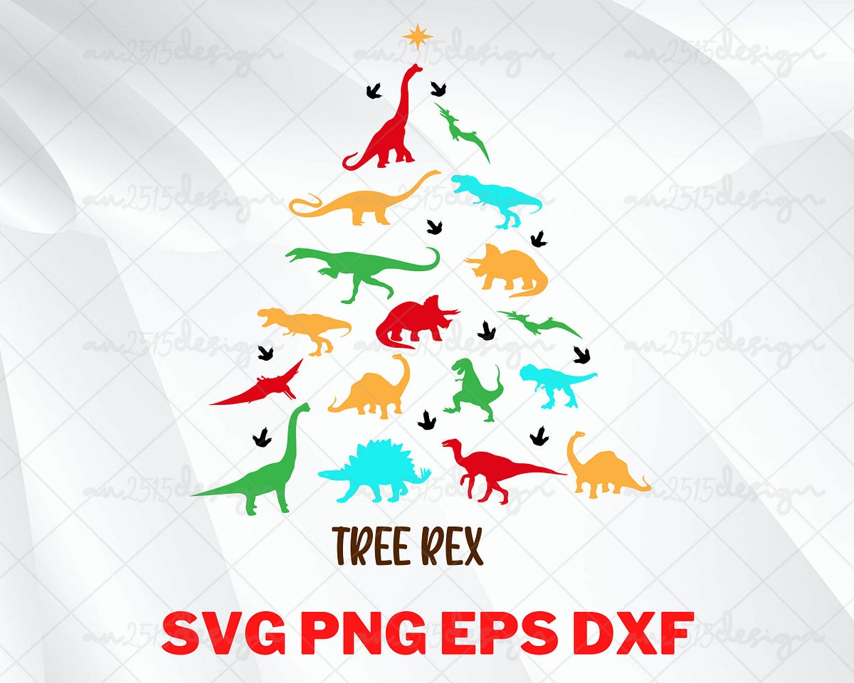 Dinosaur Tree Svg — Christmas Dinosaur Svg — Christmas Tree Svg — Kids ...