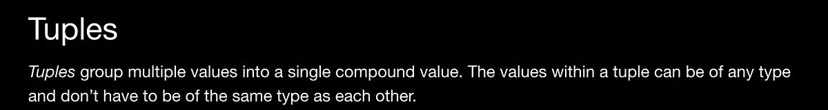 Understanding Tuple Destructuring in Swift | by Harsha Agarwal | Medium
