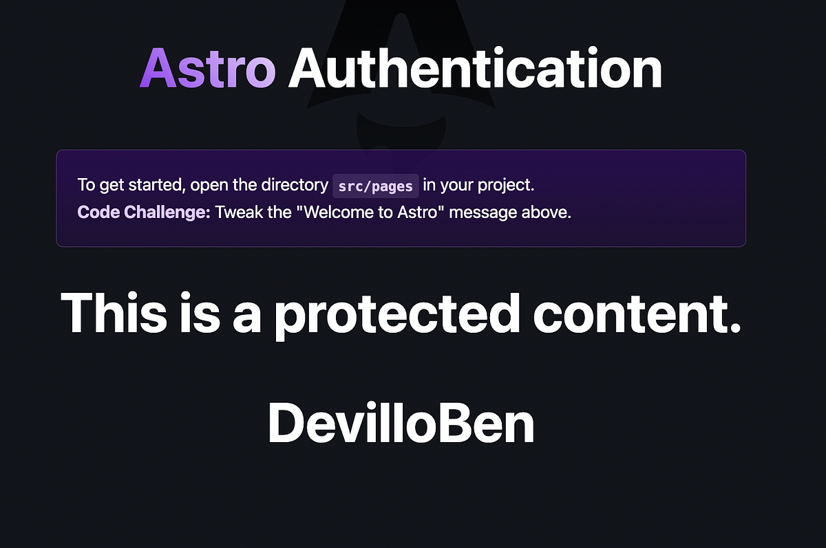 Astro.js Authentication Basic 101 | by DevilloBen | Medium