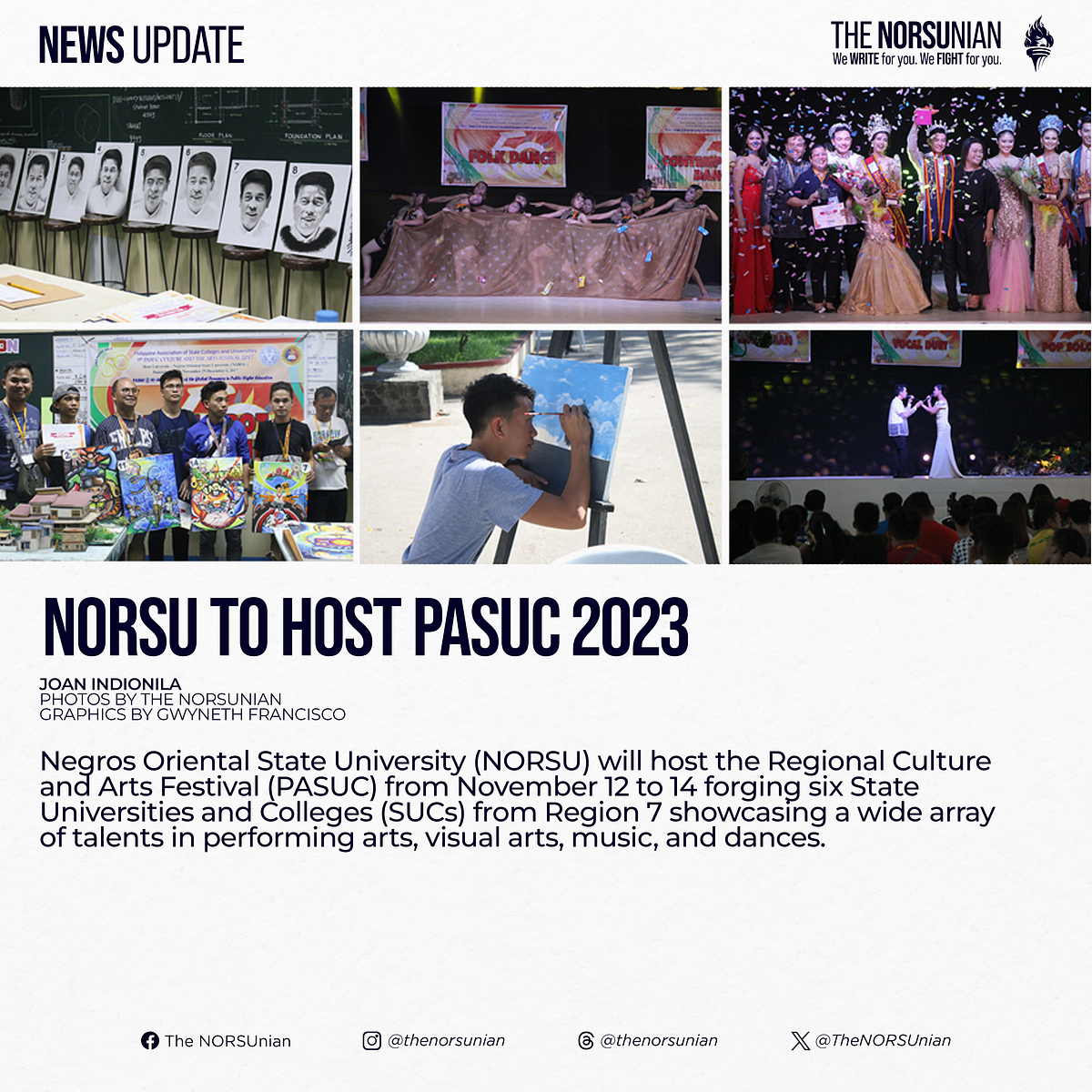 NORSU to host PASUC 2023. Article by Joan Indionila | by The NORSUnian ...