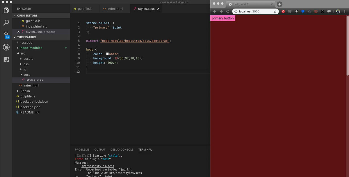 Setting up Gulp 4 for Bootstrap, SASS, and BrowserSync | by Amy Lily | The Startup | Medium