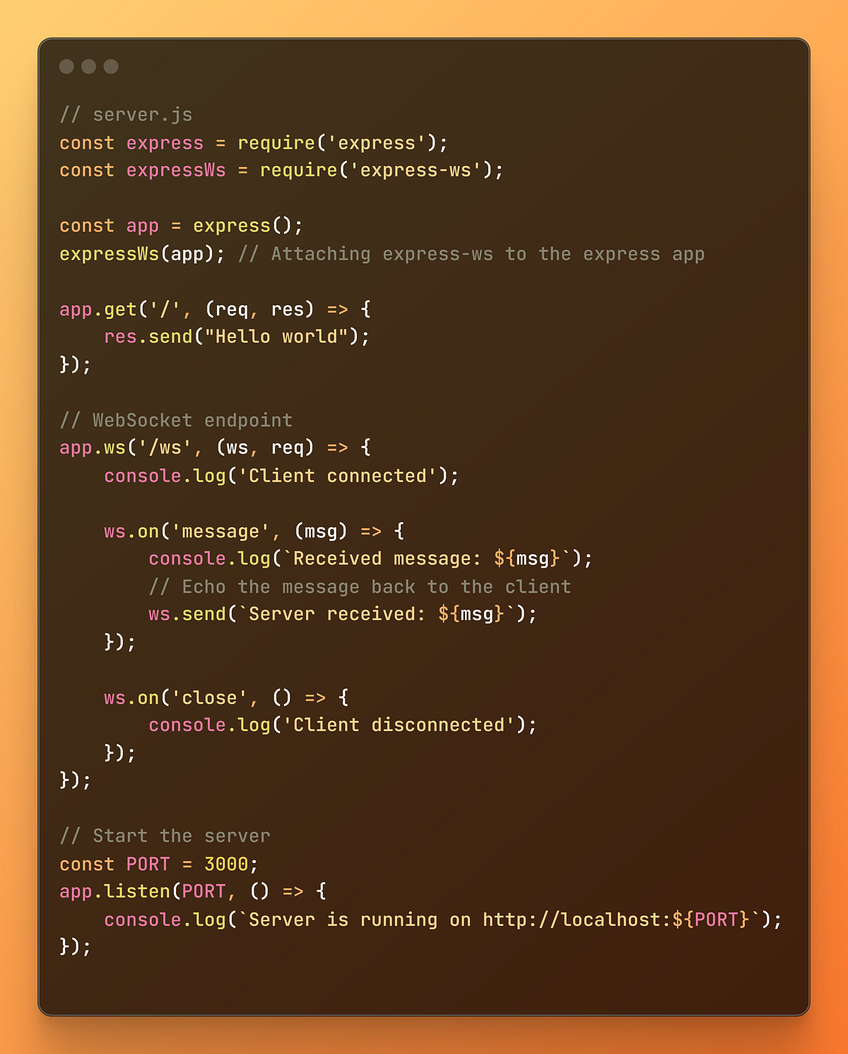 Setting up WebSockets in Express. Setting up websockets can be a… | by MuhammadAli | Medium