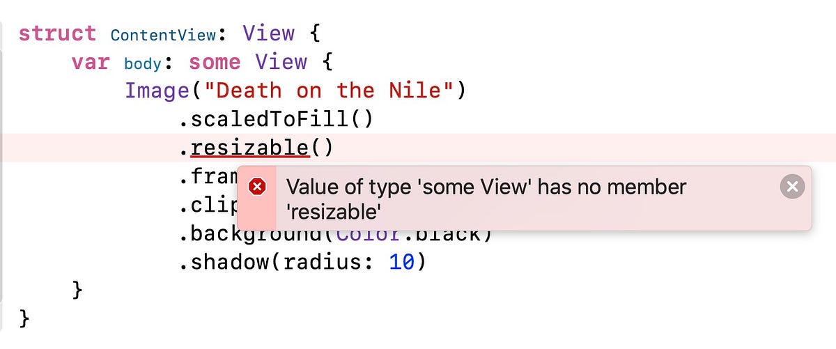 Modifier 順序造成的 Value Of Type ‘some View Has No Member By 彼得潘的 Ios App Neverland 彼得潘的 Swift