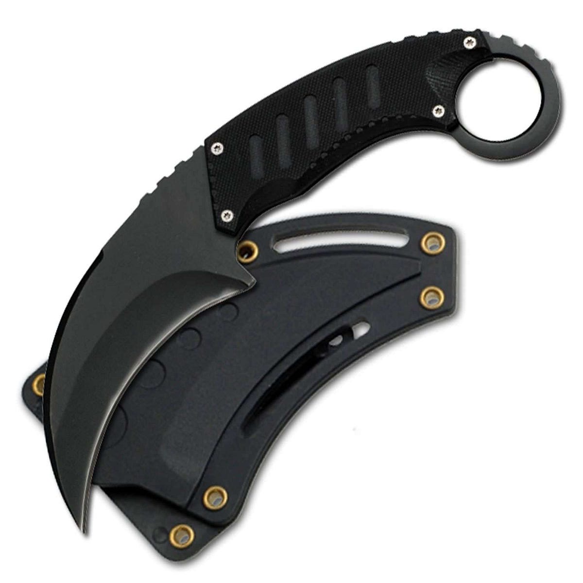 Black G-10 Tactical Karambit Neck Knife in 440 Stainless Steel | by ...
