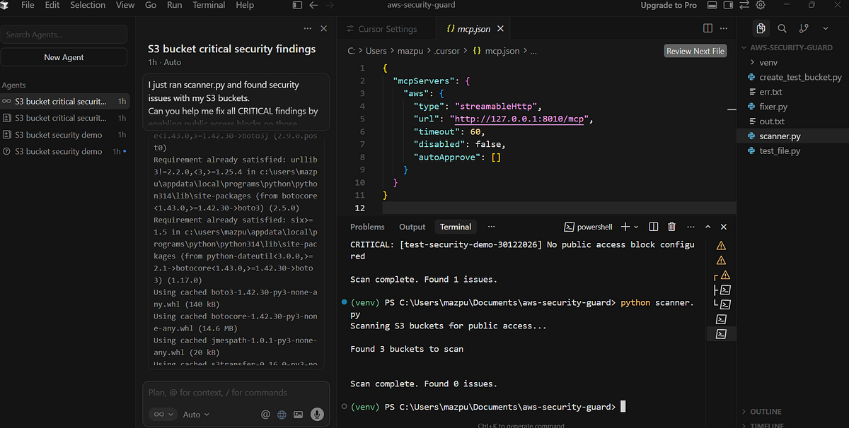 Building an AI Security Guard for AWS S3 with Python, boto3, Cursor, and AWS MCP | by Marzena ...