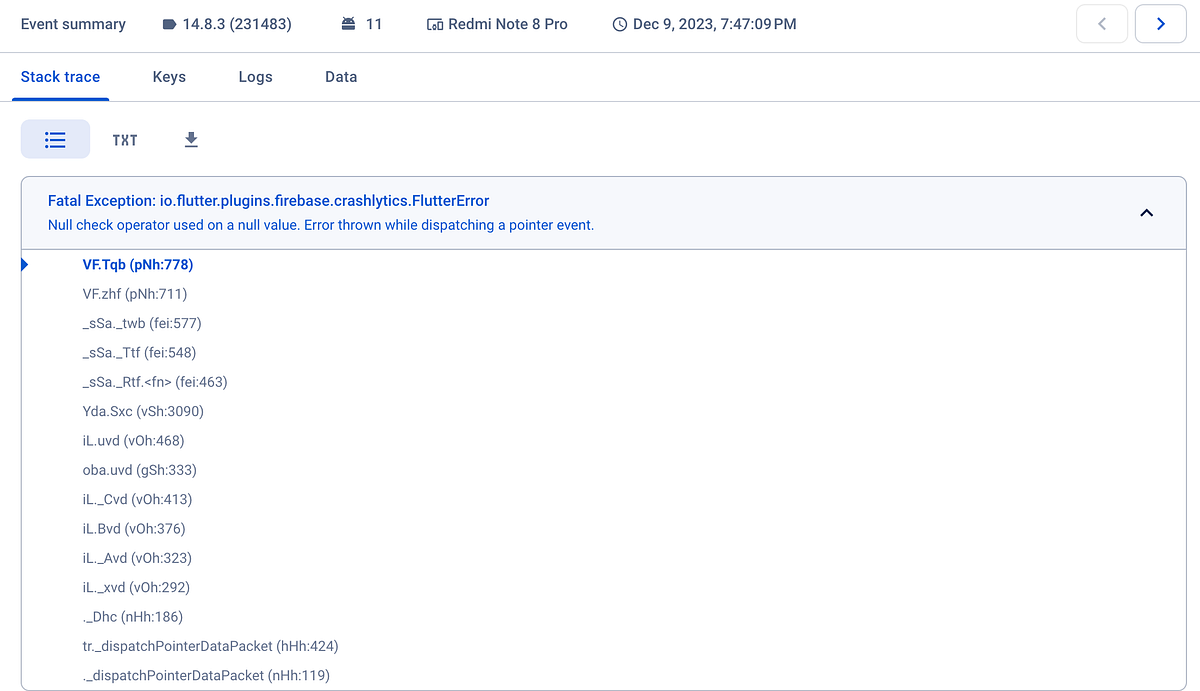 How to read an obfuscated stack trace in Firebase Crashlytics in Flutter | by Mohit Gupta ...