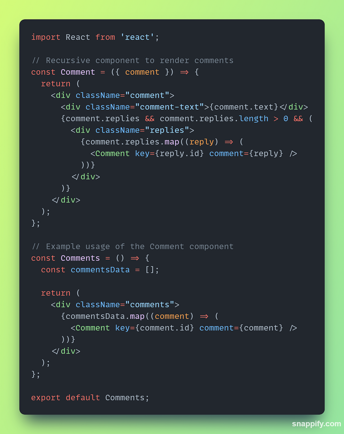 Recursive In Reactjs Render Comments With Recursive Component By Mrajaeim Medium 