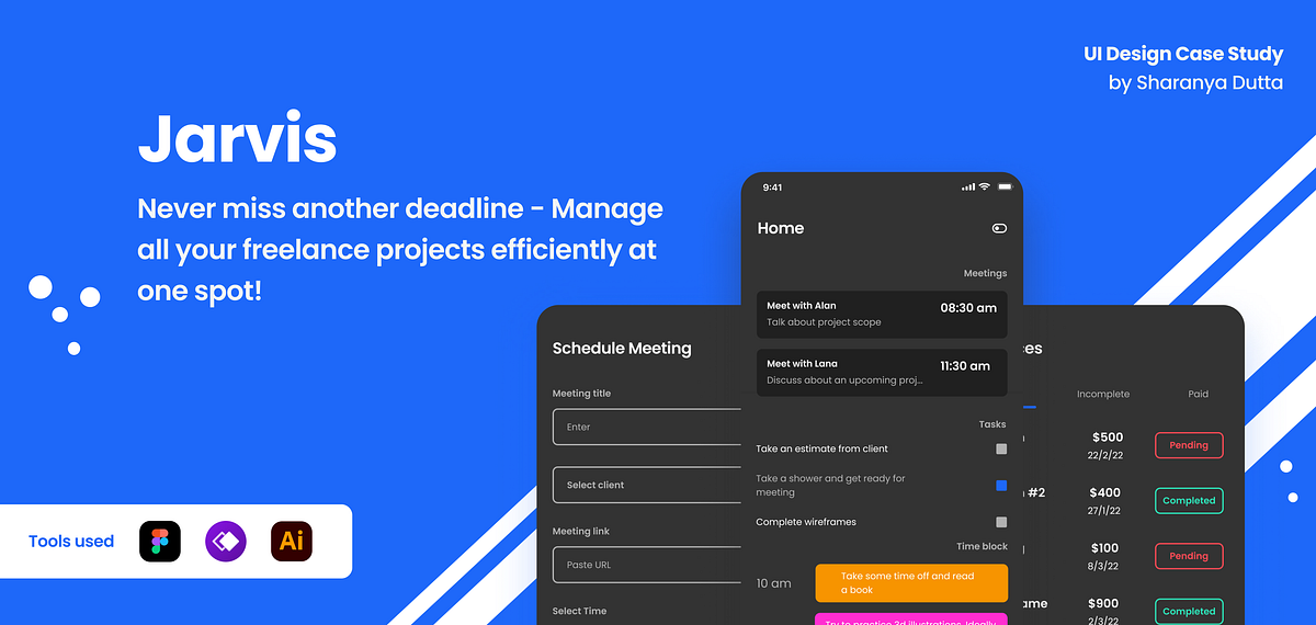 UI Design Case Study: Jarvis Project Management App | by Sharanya ...