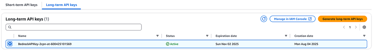 Hands-on guide to Amazon Bedrock’s seamless API Key Authentication for Secure LLM Access | by ...