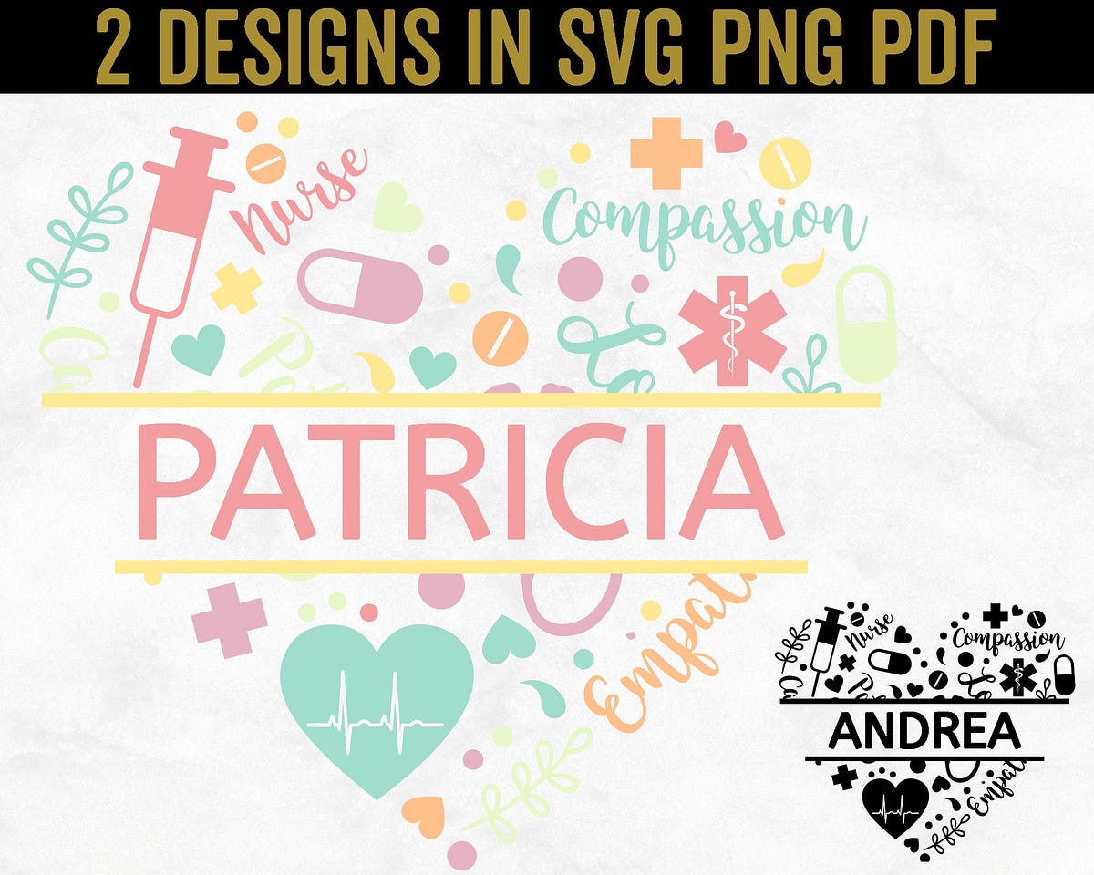Personalized Nurse Name, Custom Text, Nurse Monogram, Nurse PNG, SVG ...