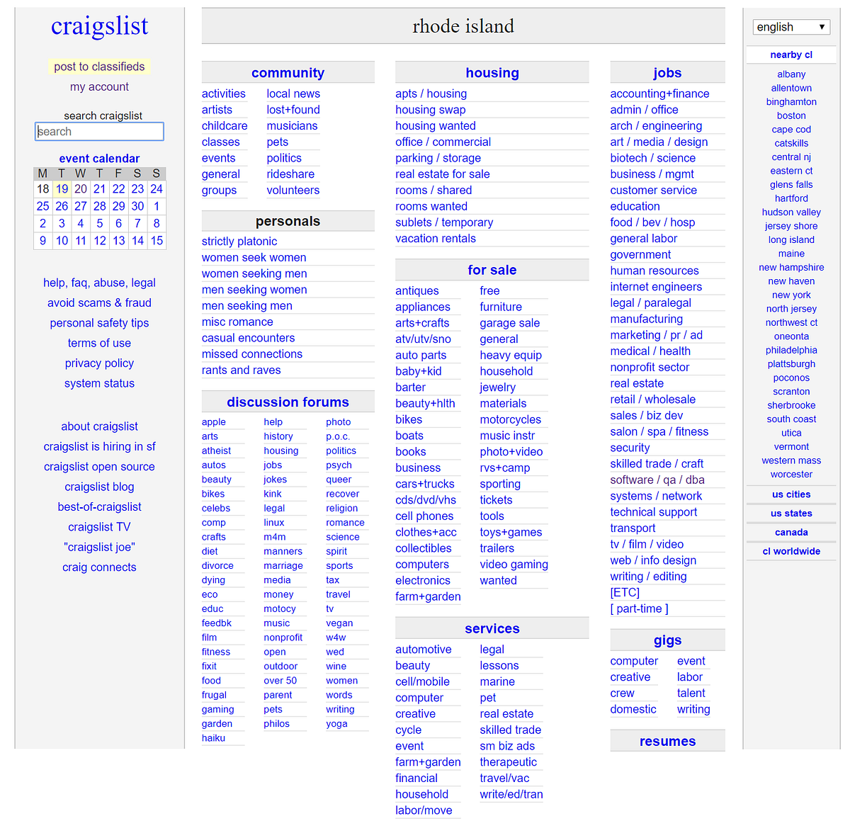 Craigslist: A UI Blast from the Past | by Sean Rayment | Medium