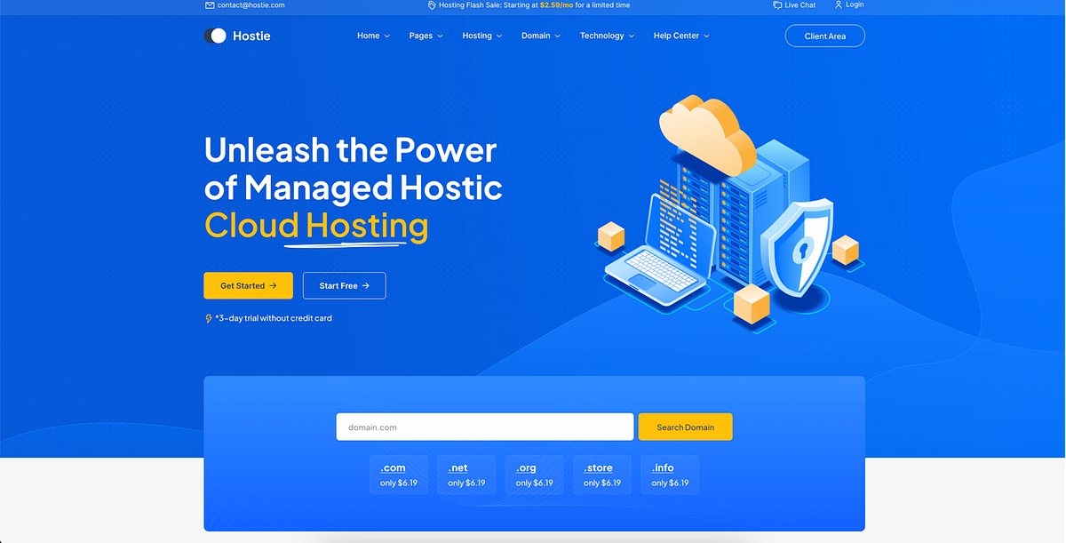 Hostie — Web Hosting And Whmcs Html Template By React Theme Medium 6148