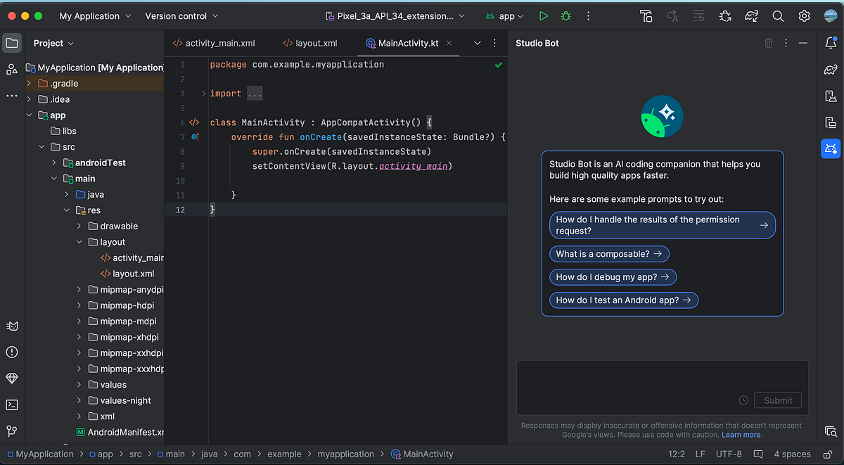 ลองเล่น Studio Bot บน Android Studio | by Jakkrit | TakoDigital | Medium