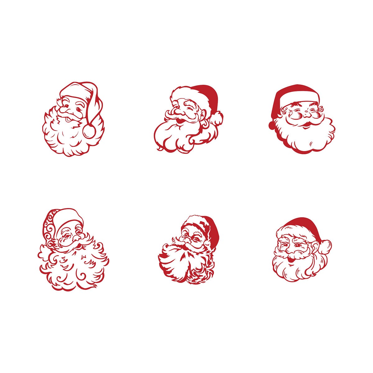 Vintage Santa svg, old school father christmas, Santa Face svg ...