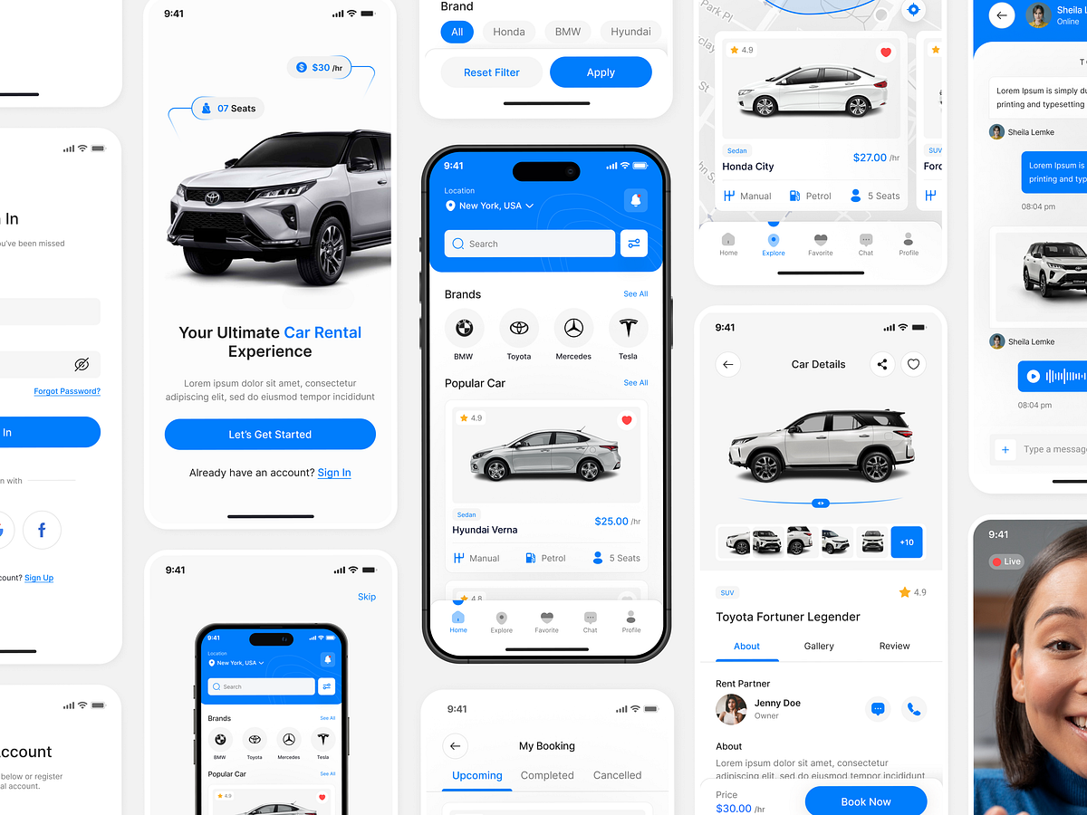 Car Rental App UI Design | Car Rent App Figma UI Design | by Insightlancer | May, 2024 | Medium