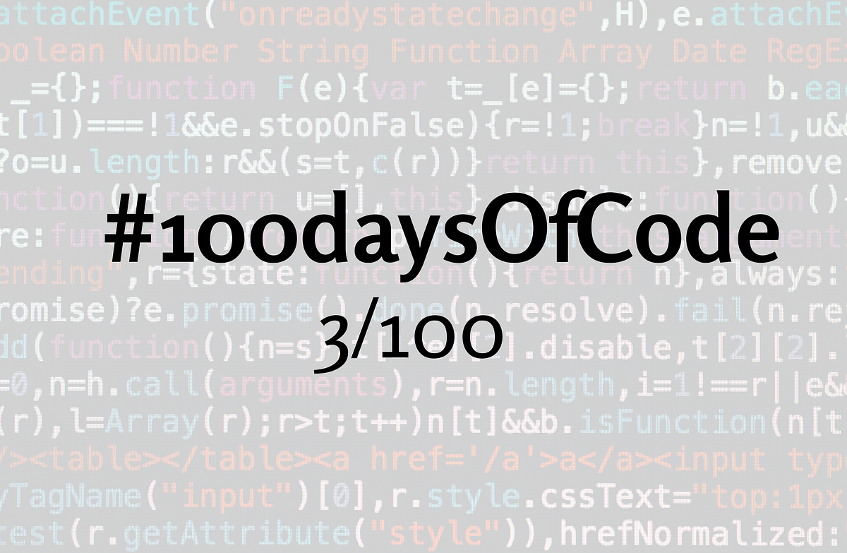 Day 3— #100daysOfCode. Mais um dia de registro aqui nesse… | by Marcelo Dieguez | Medium