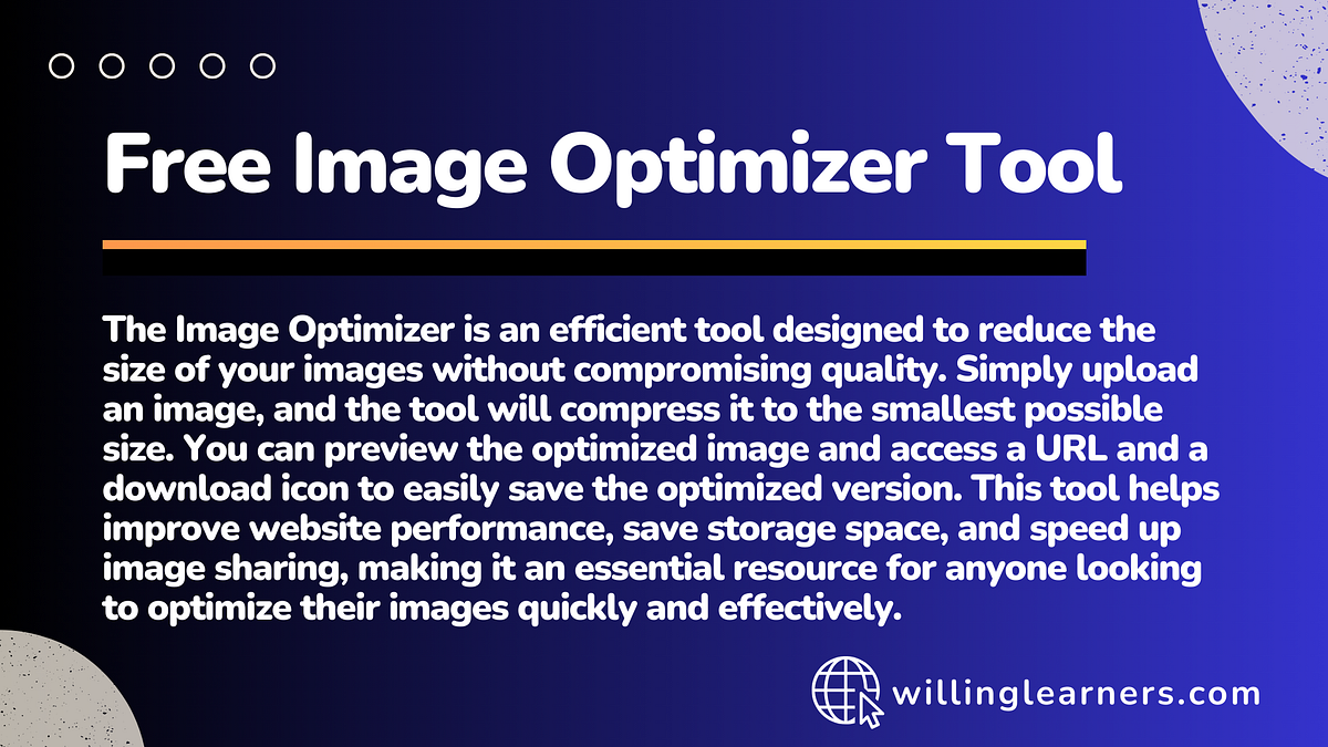 Free Image Optimizer Tool - Learners Hub - Medium