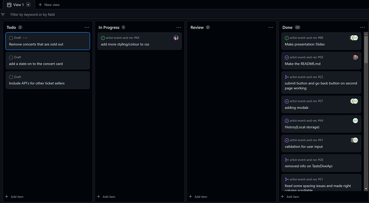 Utilizing GitHub Projects. This past two weeks I have had my first ...