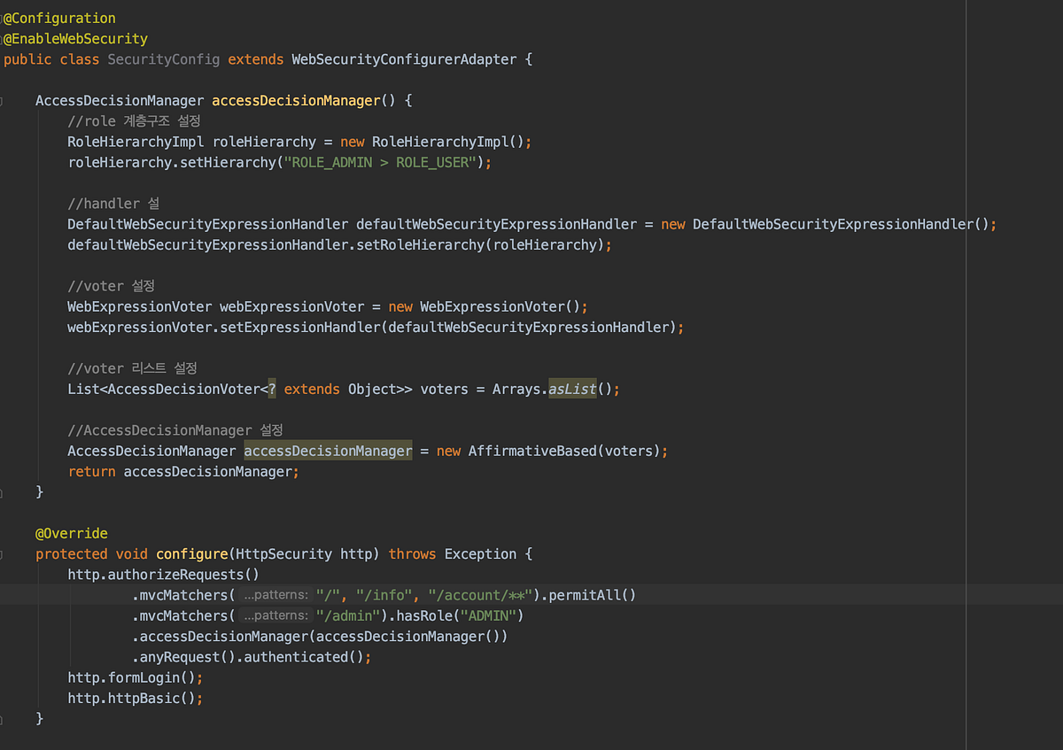 SPRING SECURITY HIERARCHY 설정. Spring security에서 role에 대한 계층을 설정할 수 ...