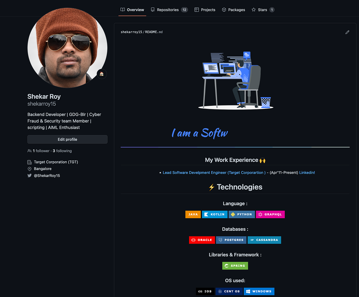 Is your GitHub profile boring ? Bring it to life! | by Shekar Roy | Medium
