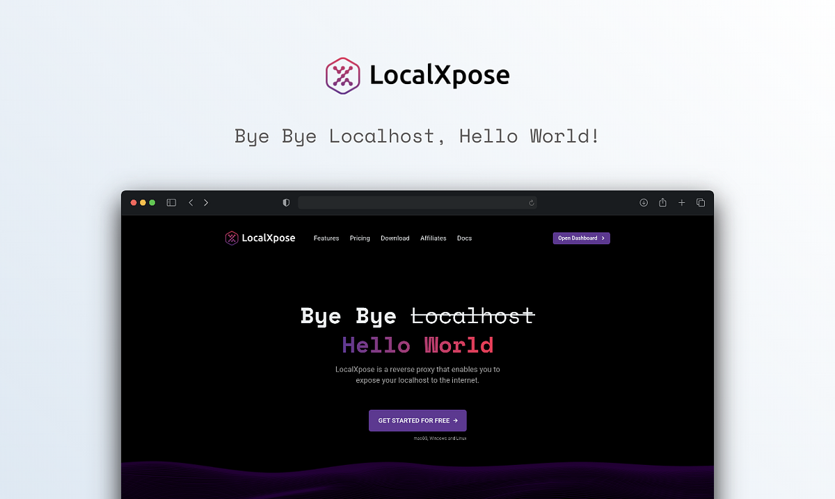 Welcome to LocalXPose : How to use LocalXpose to share your localhost website | by Prithviraj ...