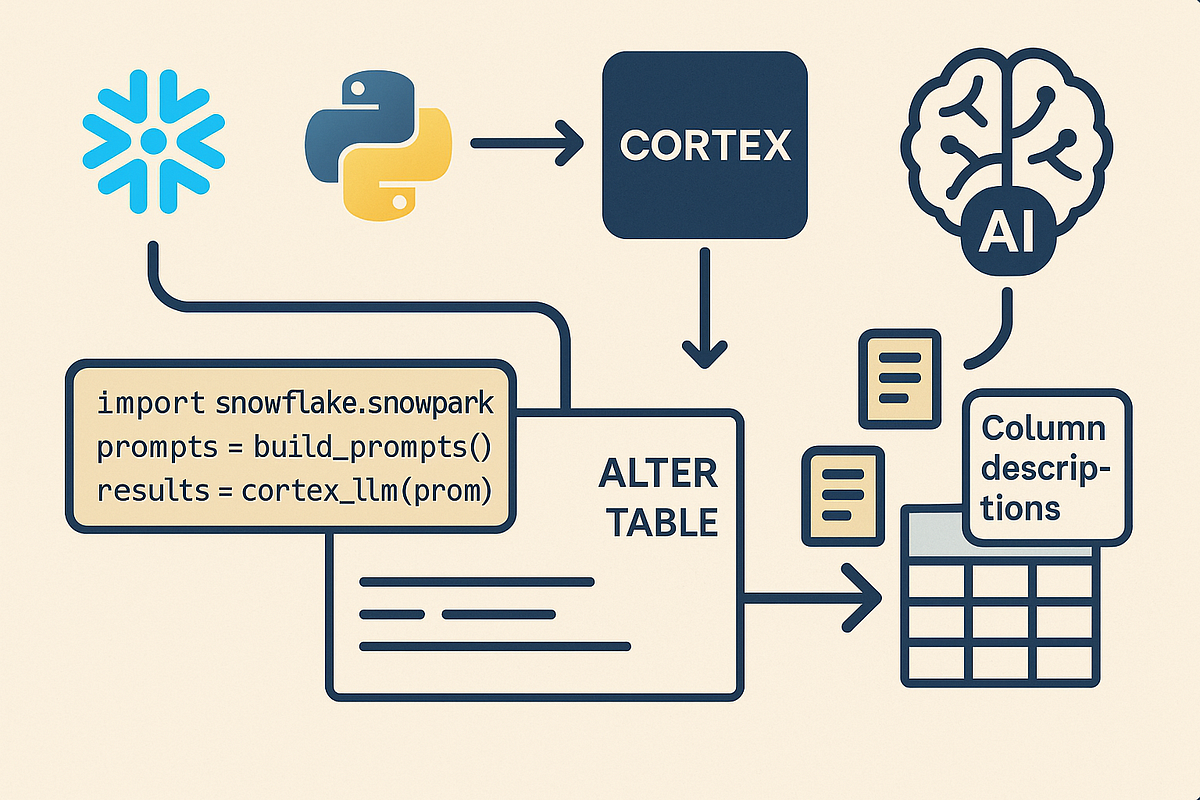 Bulk Column Documentation Automation Using Snowflake Cortex LLM | by Pascal Pfäffle | Medium