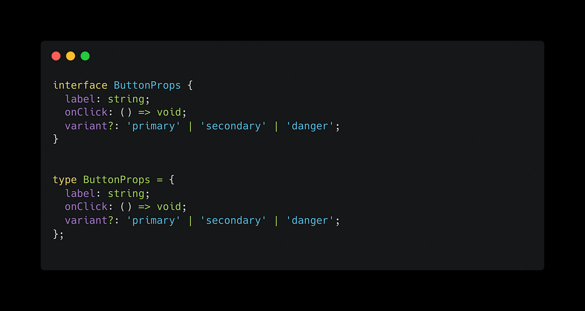 Why Types Should Be Used Over Interfaces in React TypeScript | by James ... Why Types Should Be Used Over Interfaces in React TypeScript | by James ...