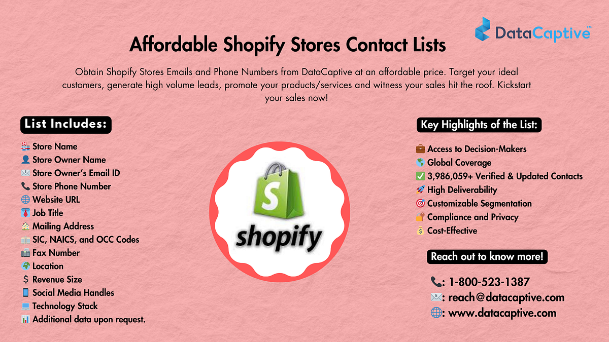 Get List of Shopify Stores — 3,986,050+ Contacts Available | by Rossie ...