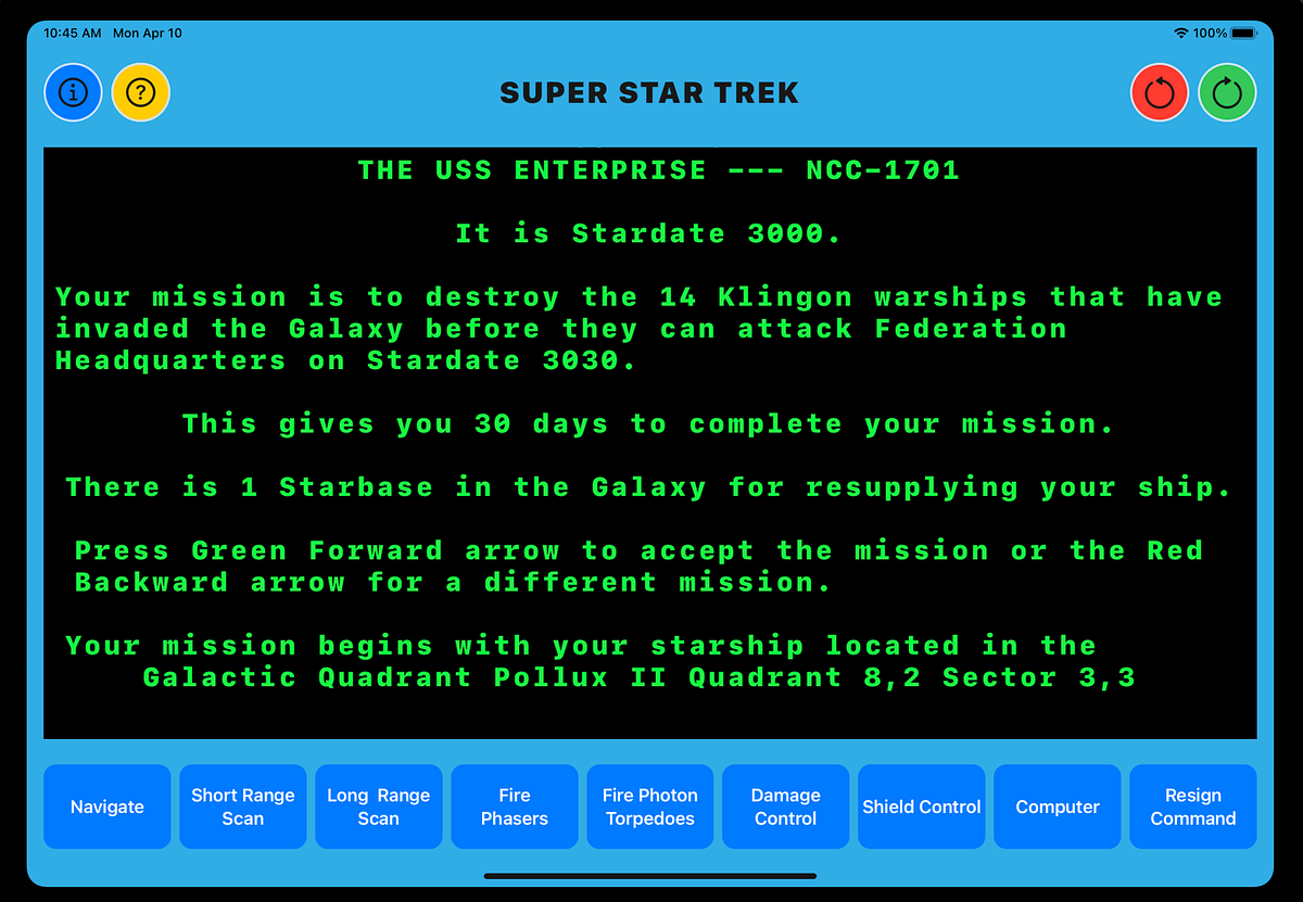 Programming Super Star Trek in SwiftUI — A progress report . . . | by David Parker | Medium